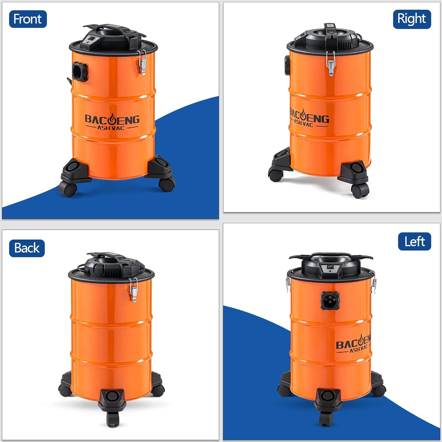 5.3-Gallon Ash Vacuum W/ Double Stage Filtration System 10 Amp Ash Vacuum 1200W | eBay