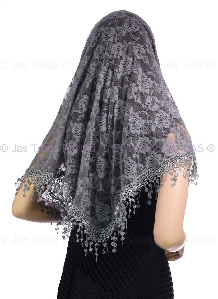 Triangle Lace Scarf Catholic Latin Mass Shawl Chapel Veil Mantilla ...