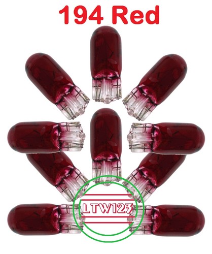 (10) 194 Red T10 Wedge Car Mini Light bulbs W5W 2825 158 192 168 , 193 ...
