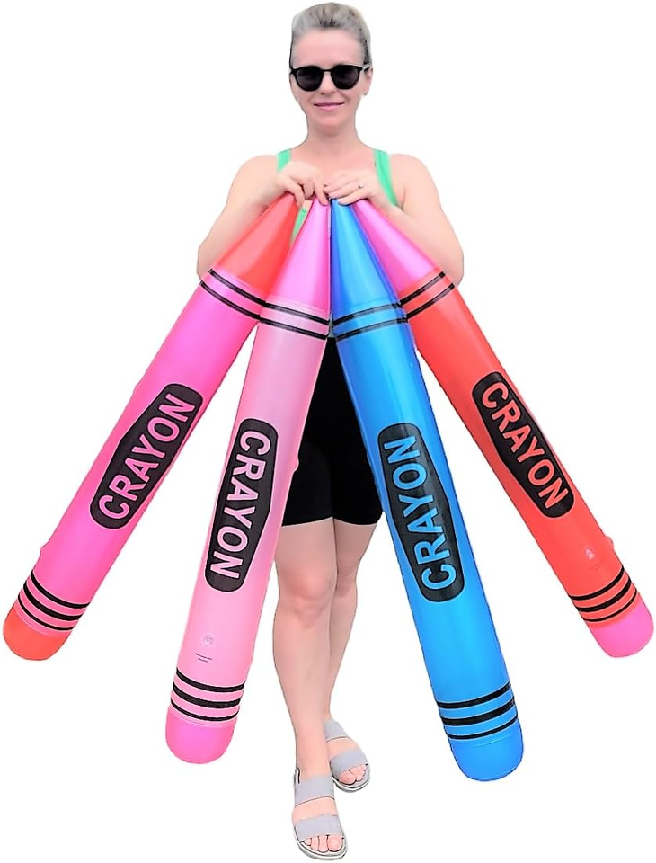 Huge 42" Colorful Inflatable Crayons (Set of 4 Colors) Jumbo-Sized Blow ...