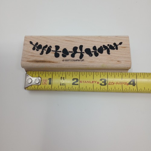 Stampin Up Leaves Leaf Succulent Vine Border 1997 Wood Mounted Rubber ...