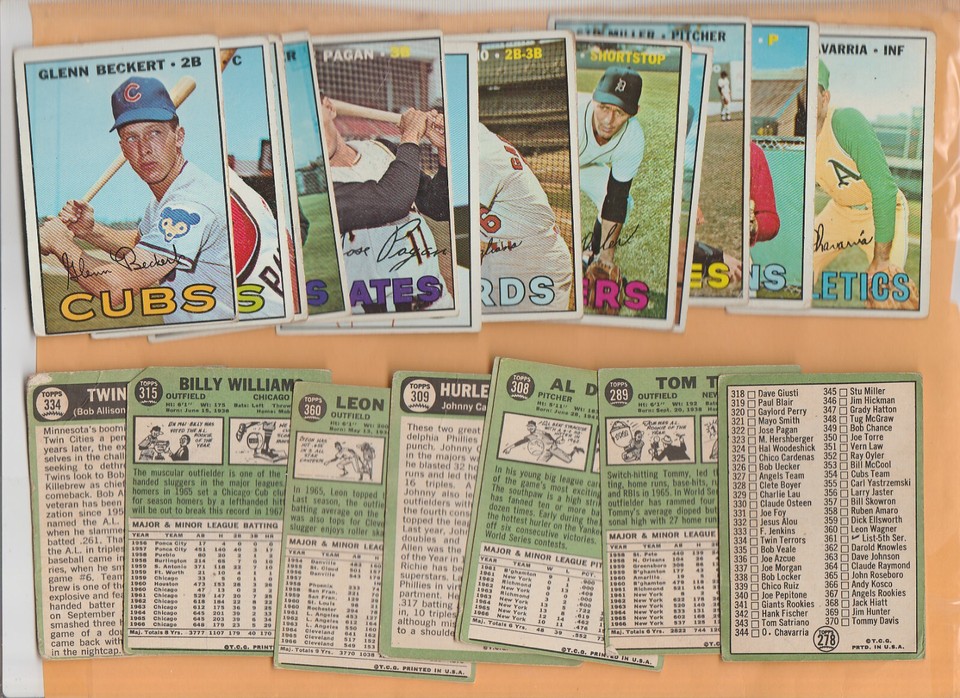(25) 1967 TOPPS 4th CHECKLIST JIM KAAT SP RC LOT ($60) UECKER KILLEBREW ...
