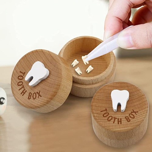 Wooden Cute Dropped Tooth Keepsake Kids Tooth Boxes Storage Box Tooth ...