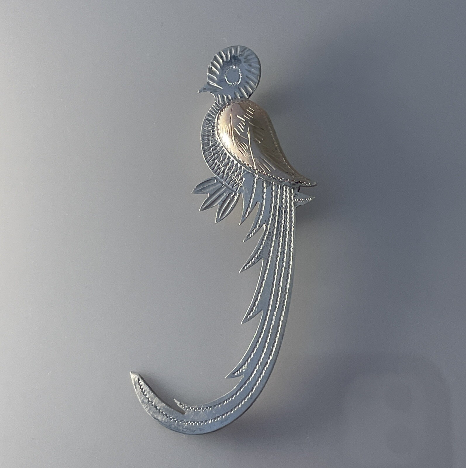 900 Sterling Silver Vintage Quetzal Bird Pin Brooch Guatemala Jewelry ...