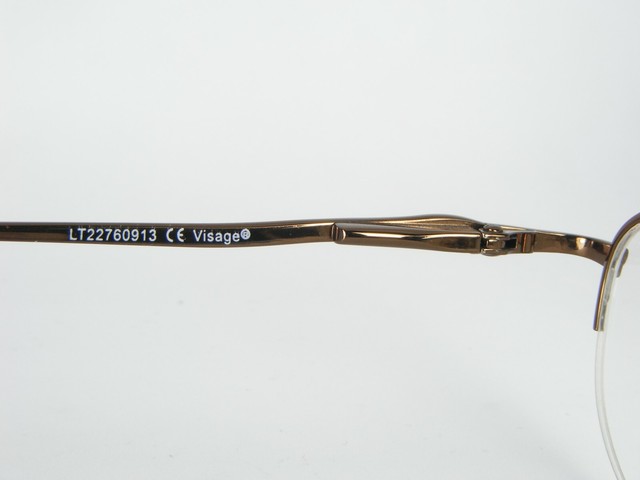 Visage Glasses WF Cashmere BRN Brown Oval Round Half Rim Frames 50 18 ...