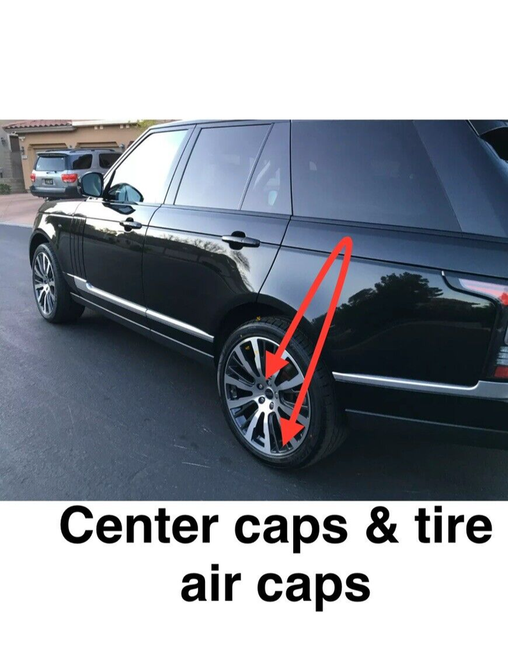 8 Land Rover Range Rover Wheel Center Hub Caps & Air Valve Caps Set HSE ...