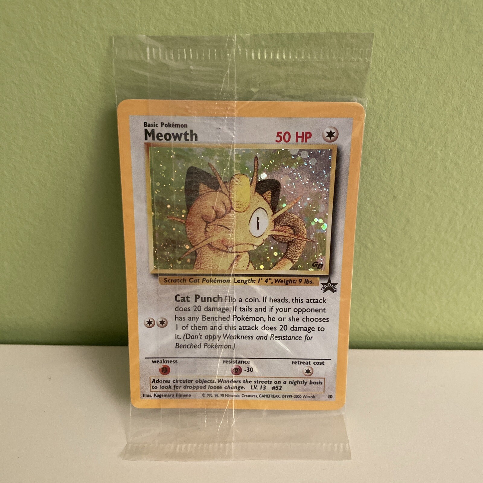Pokemon Meowth #10 Game Boy Color Trading Card Game Promo Holofoil ...