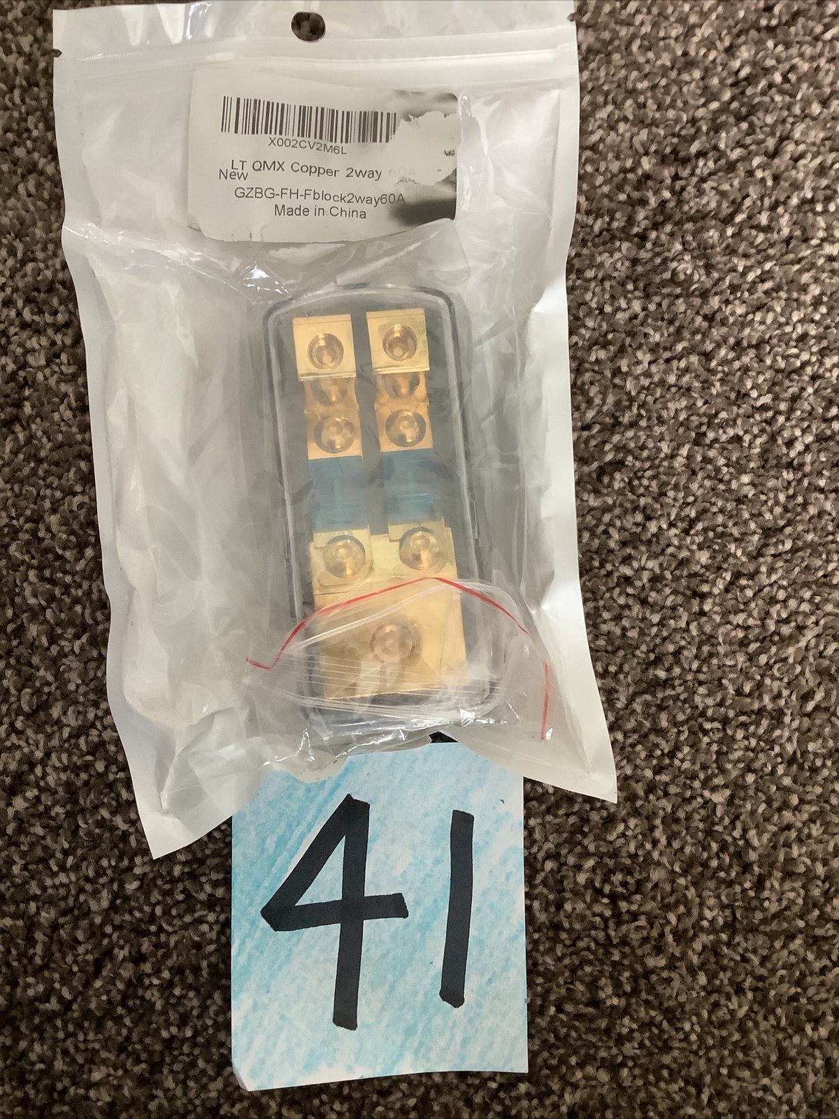 LT QMX Copper 2 Way Distribution Block 60A GZBG-FH-Fblock2way60A for ...