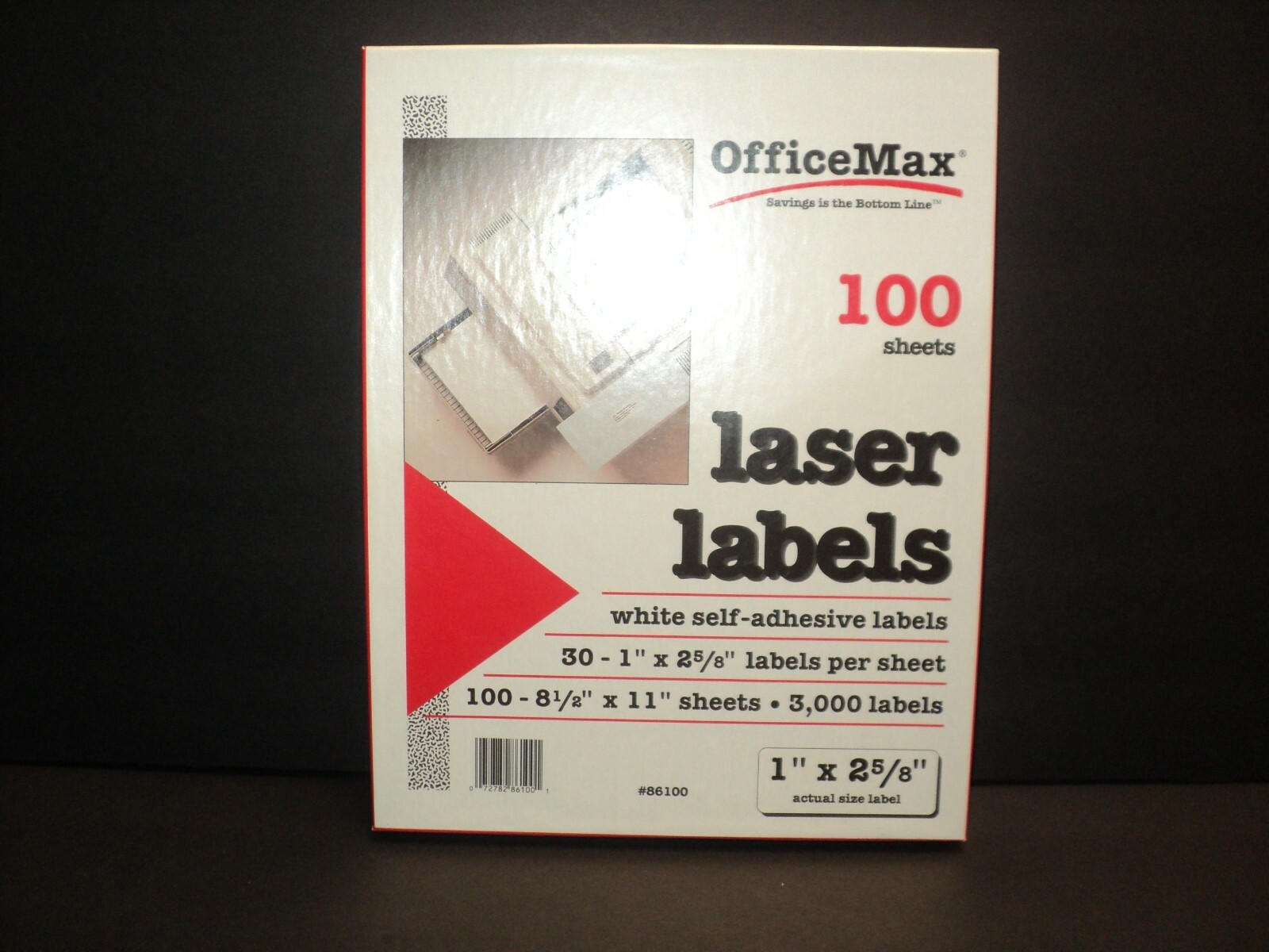 NEW Old Stock OfficeMax Laser Labels 100 Sheets with 30 Labels Per ...