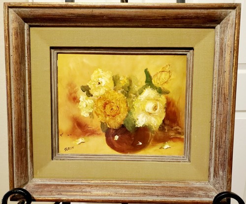 Italian Still Life Sergey Slavin Oil Painting On Board Flowers-Signed ...