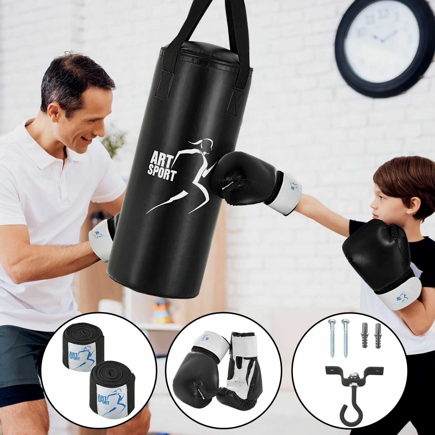 Box Set Boxsack gefüllt 10 kg Handschuhe Halterung Kinder Sandsack ...