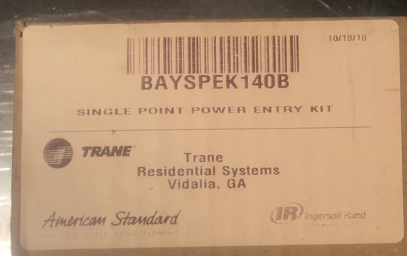 Trane BAYSPEK140B Jumper Bar Single Point Power Entry Kit Fits ...