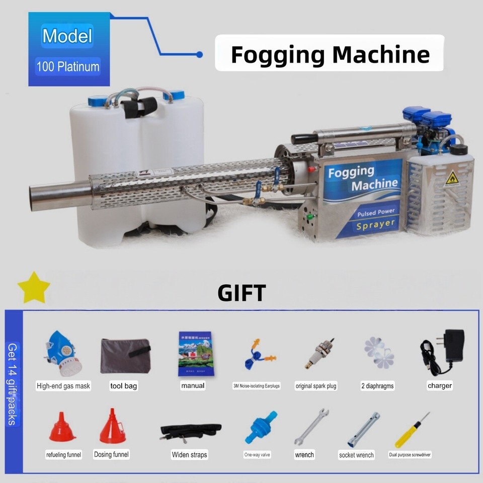 Double Tubes Fogging Machine Disinfection Pulse Water Mist Smoke 80K ...