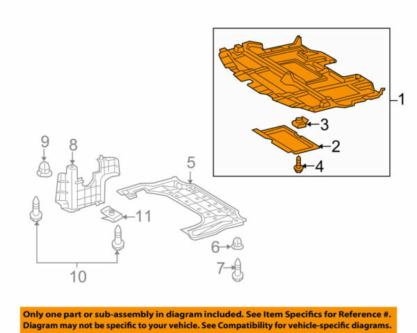 51410-53111 Toyota Cover, engine under 5141053111, New Genuine OEM Part ...