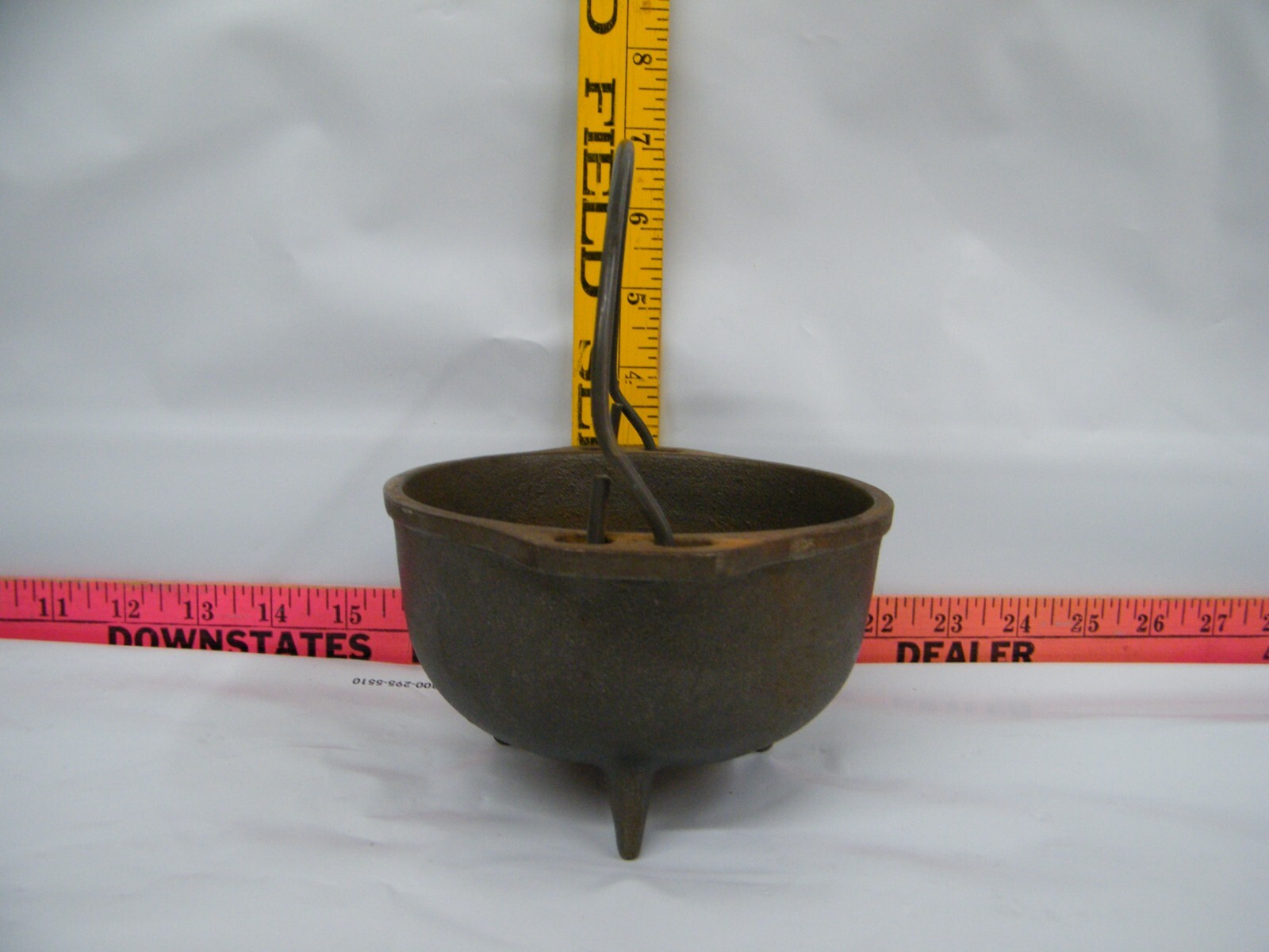 Vintage Blacksmith Cast Iron 3" Tall Smelting Lead Melting Pot Cauldron ...