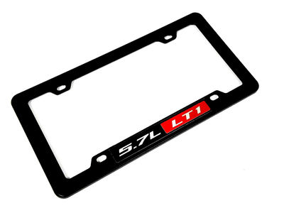 GM CHEVY CHEVROLET PONTIAC 5.7L LT1 LT-1 ENGINE LICENSE PLATE TAG FRAME ...