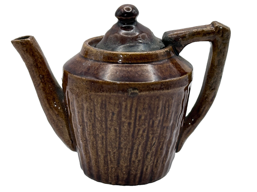 Antique Small 3 5/8" Teapot Pitcher Pottery Rockingham Glazed Childs ...