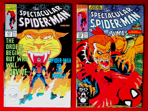Spectacular Spiderman #171 & #172 Marvel Comic Books PUMA 2 Book Lot | eBay