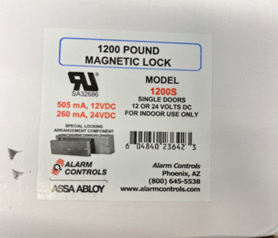 1200S ALARM CONTROLS 1200 POUND MAGNATIC LOCK | eBay