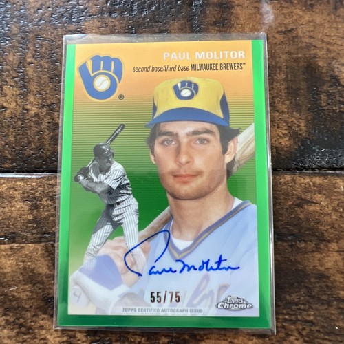 2023 Topps Chrome Platinum Paul Molitor Autograph Auto Green Refractor ...