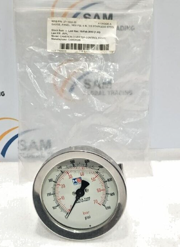 CAMERON 2711933-20 PANEL GAUGE 1000PSI FOR DIVERTER CONTROL PANEL FAST ...