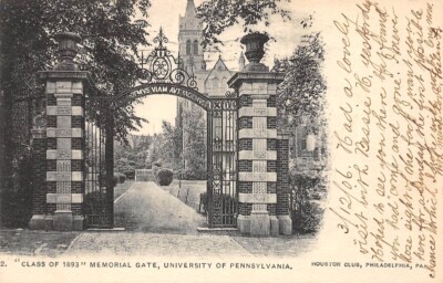 Ckass if 1893 Memorial Gate University of Pennsylvania Houston Club | eBay