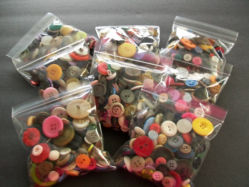 Bulk Button Assortment, Vintage/Old/New Mixed Button Bag Lot, DIY ...