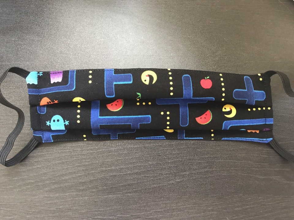 PAC-MAN HANDMADE TRIPLE LAYERS COTTON/POLYESTER MASK-WASHABLE (ADULT ...