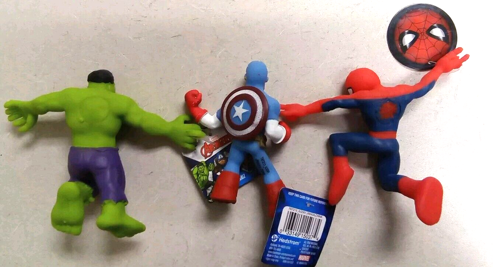 Hedstrom Super Realz Stretch Me! Spider-Man, Captain America & Hulk. | eBay