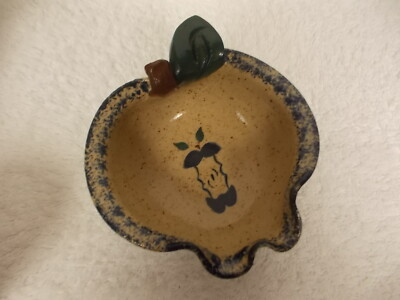Three Rivers Pottery Apple Spongeware Pottery Bowl Dish | eBay