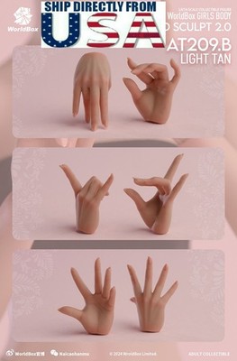 Worldbox 1/6 AT209B Hands Light Tan Model Accessories For 12" Female ...