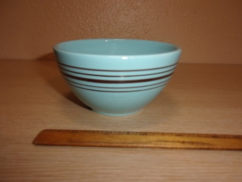PORCELAIN LAURIE GATES 4-1/2" BOWL BLUE WITH BROWN STRIPES | eBay