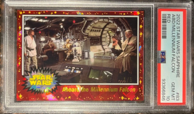 2022 Star Wars Sapphire #83 Aboard the Millennium Falcon Red 1/5 PSA 10 ...