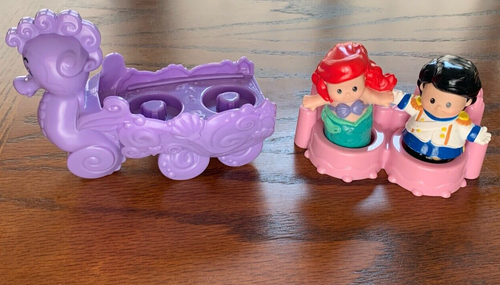 Little People Mermaid Princess Ariel purple SeaHorse Carriage Prince ...