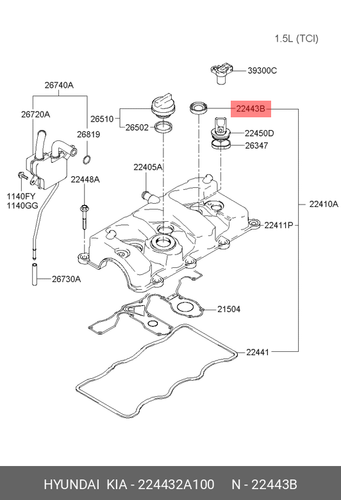 Genuine OE Washer Front 224432A100 For Kia 22443-2A100 | eBay
