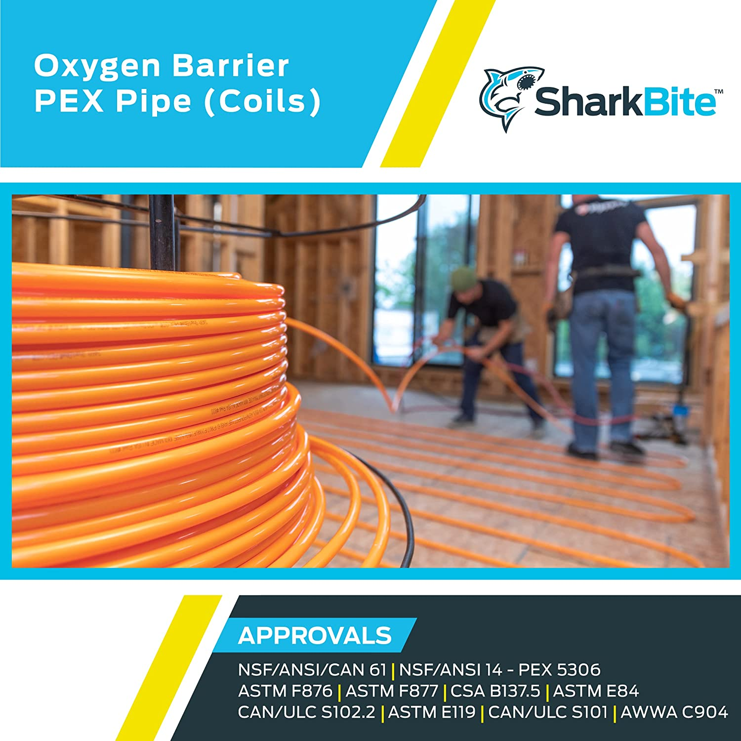 1/2 Inch X 1000 Feet Orange PEX Pipe, Oxygen Barrier Flexible Water ...