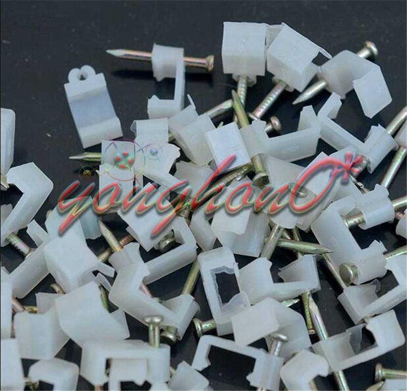 50PCs 4mm-14mm Diameter Plastic Flat Cable Nail Clips | eBay