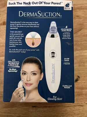 Derma Suction Blackhead and Pore Cleaning Tool White Cordless Portable ...