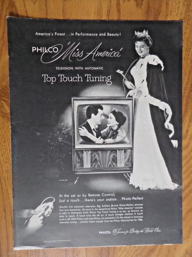 1956 Philco TV Television Ad Top Touch Tuning Sharon Kay Ritchie Miss ...