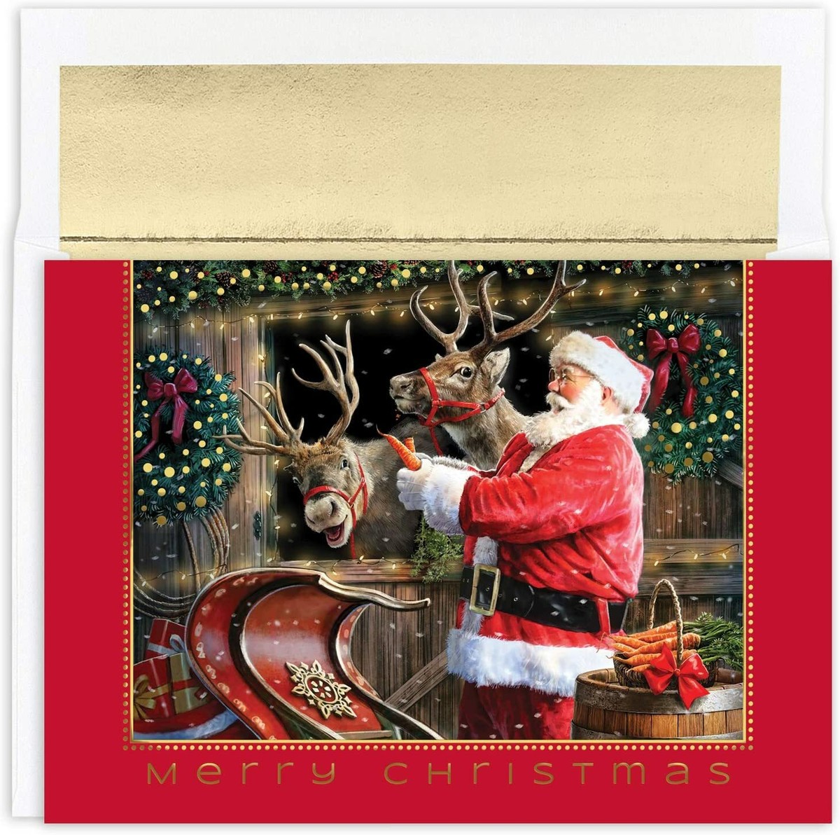Boxed Christmas Cards With Reindeer