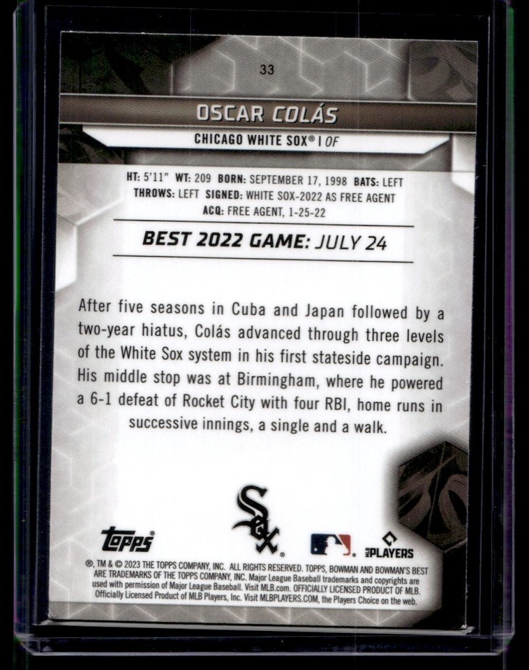 2023 Bowman's Best Oscar Colas RC Chicago White Sox #33 | eBay