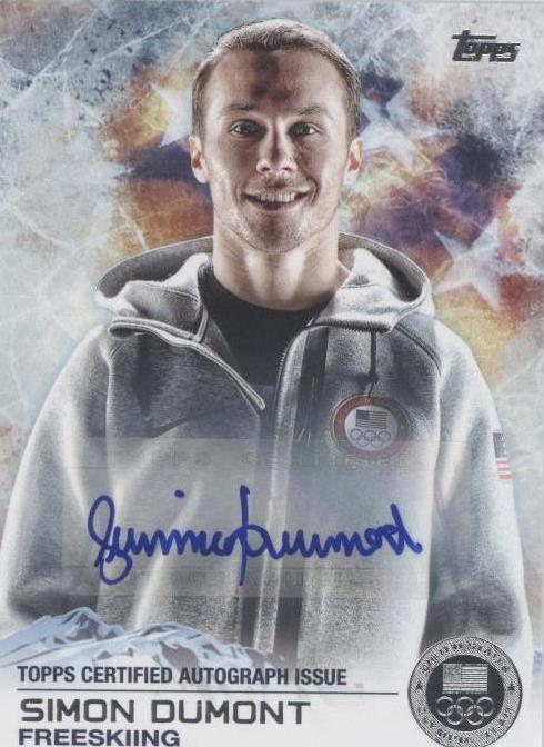 2014 Topps U.S. Olympic & Paralympic Team and Hopefuls - Simon Dumont #26 Silver Autographs /30 ...