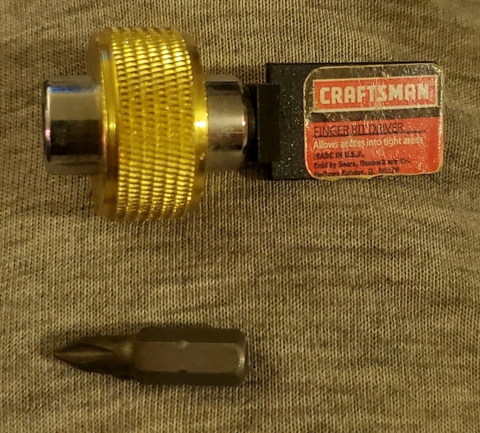 Vintage Sears Craftsman USA Thumb Finger Bit Driver 1/4” Gold 41380 ...