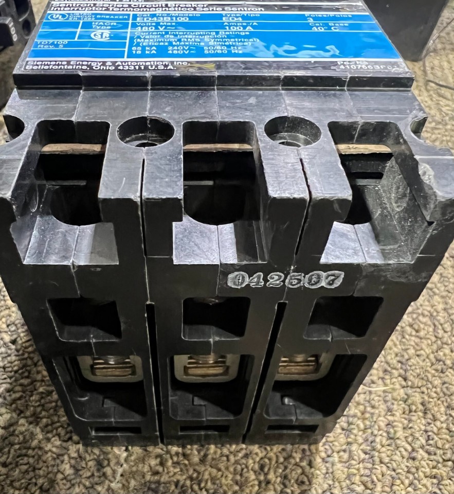 NEW NO BOX SIEMENS ED43B100 (3P-100A-480V) *SHIPS SAME DAY UPS* | eBay