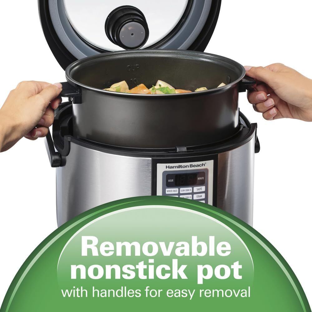 Hamilton Beach Digital Programmable Rice and Slow Cooker & Food Steamer ...