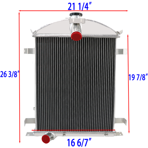 For 1928 1929 Ford Model A Heavy Duty 3.3L l4 4CYL 3 Row Aluminum ...