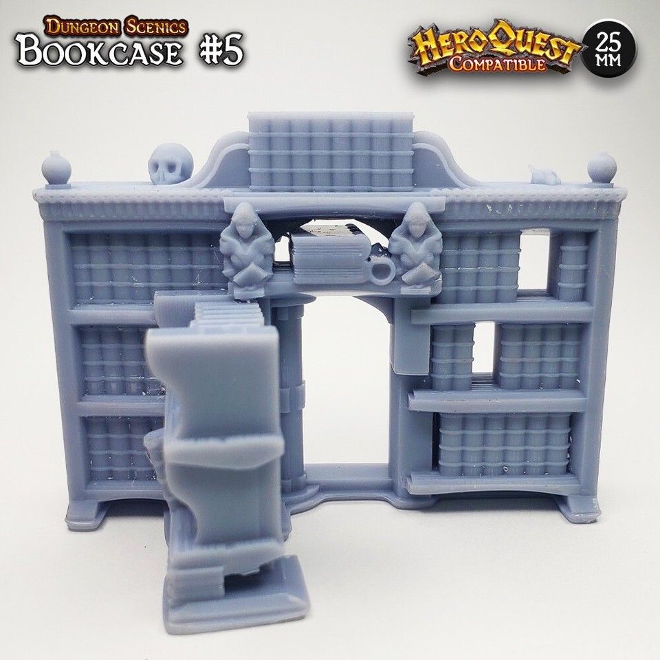 25mm Bookcase #5 Hidden Secrets HeroQuest Compatible Dungeon Scenery | eBay