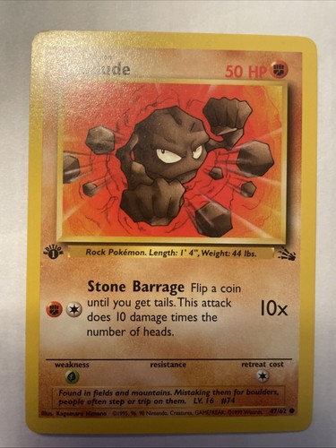 Pokemon Fossil GEODUDE 1st Edition 47/62 LP To NM | eBay