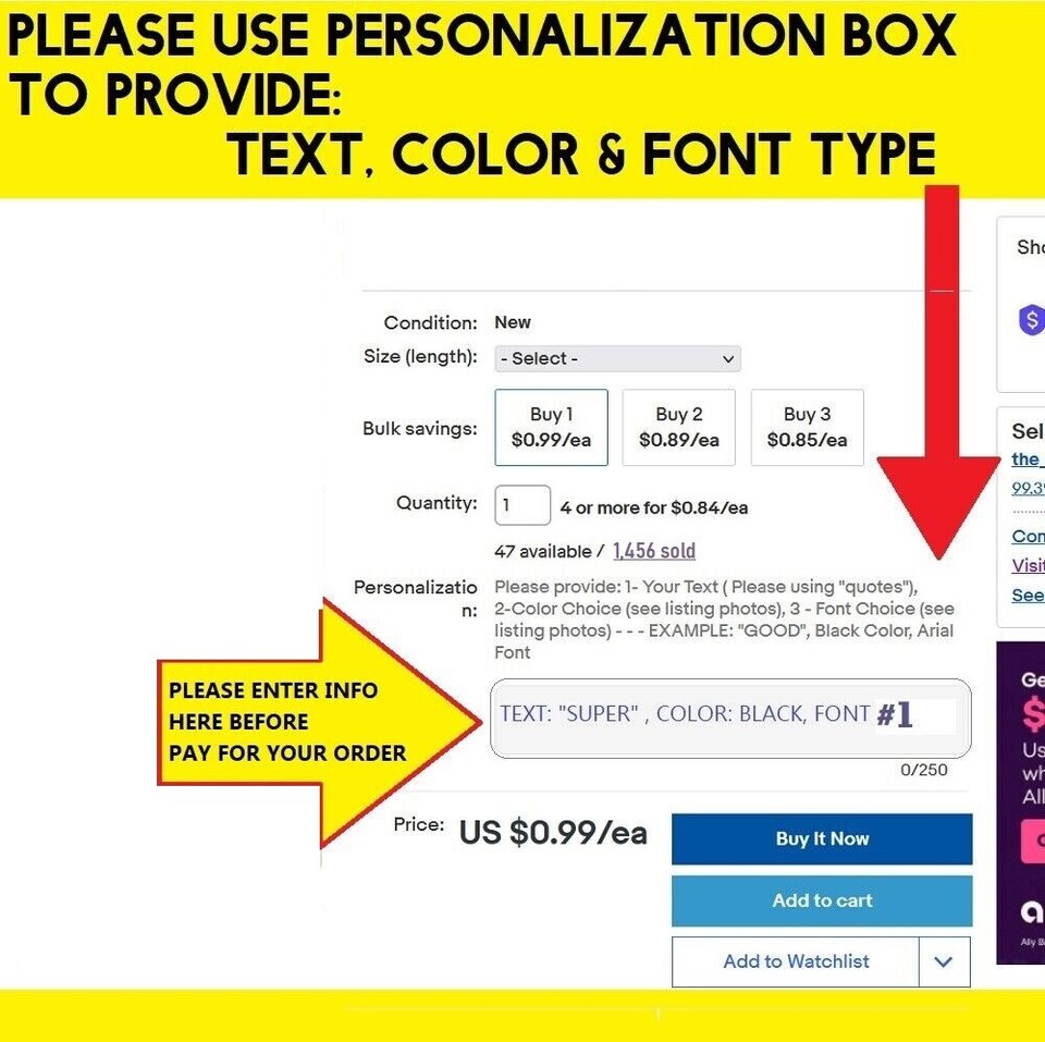 CUSTOM Vinyl Decal TEXT NAME Personalized Lettering Sticker, 26 Colors ...