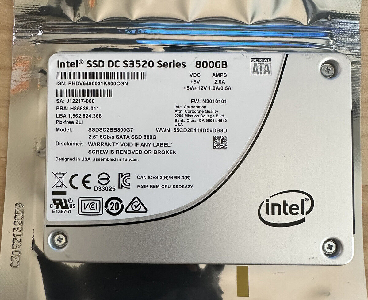 Intel SSD DC S3520 Series 800GB 2.5” MLC SSDSC2BB800G7 SSD | eBay